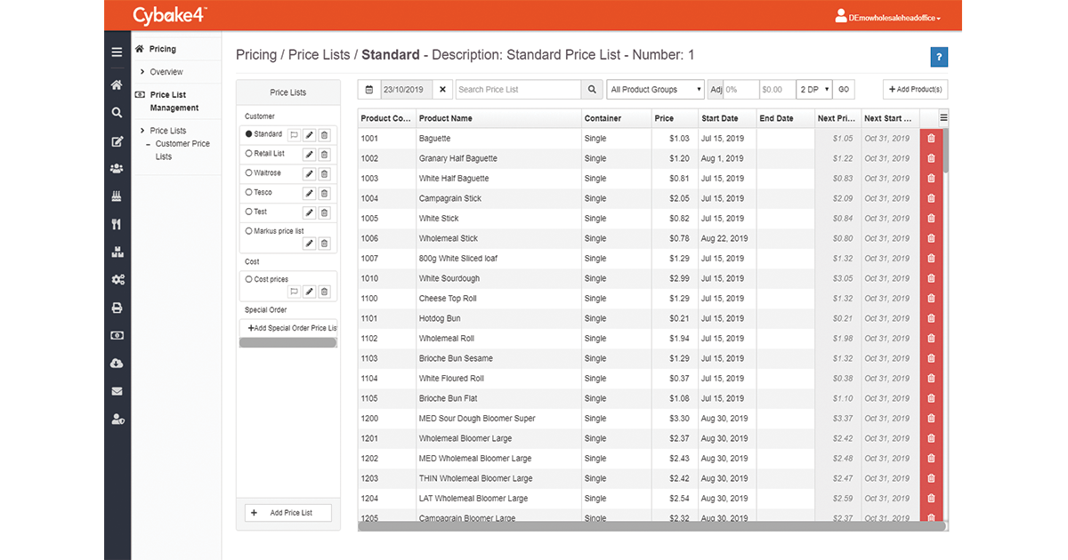 Bakery Production Planning Software